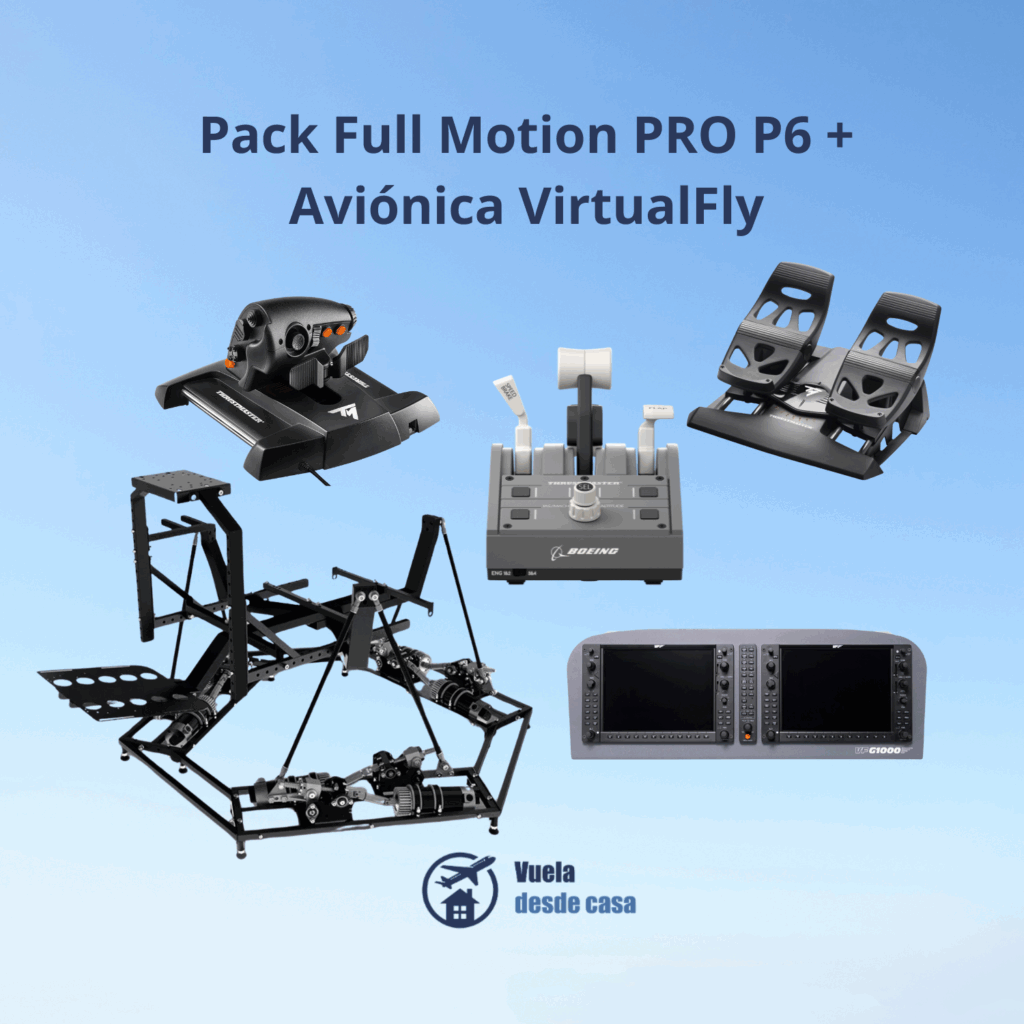 Pack Simulador de vuelo Full Motion PRO P6 + Aviónica VirtualFly - Simuladores Virtuales de ...